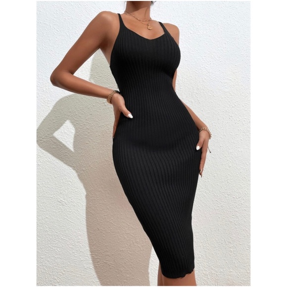 BellanBlue | Dresses | Luxe Khaki Ribbed Bodycon Midi Party Dress | Poshmark